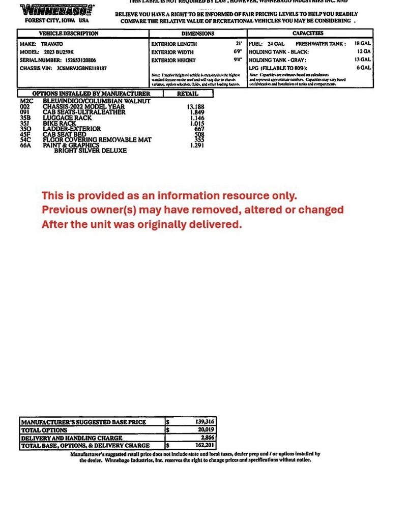 Class B RV For Sale: 2023 RVIA certified build out